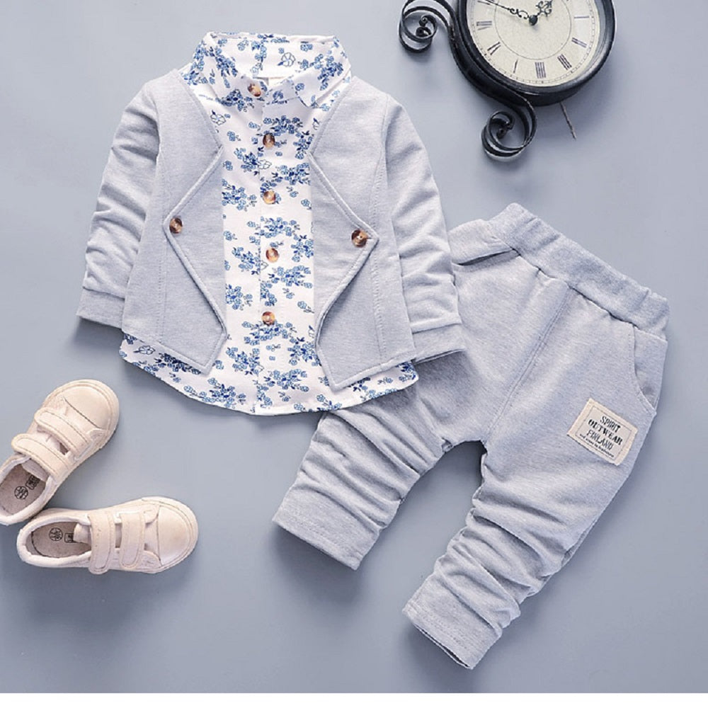 Smart Casual Blazer with flora & Pants – Stylish Baby